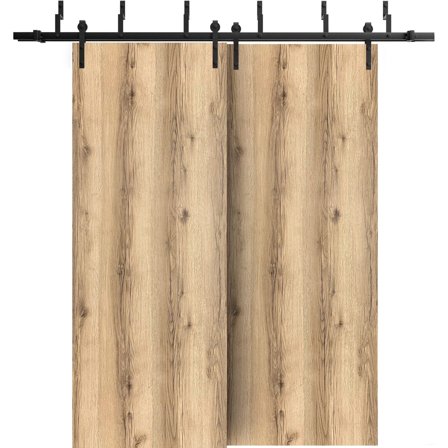 Barn Bypass Doors with 6.6ft Hardware | Planum 0010 Oak | Sturdy Heavy ...