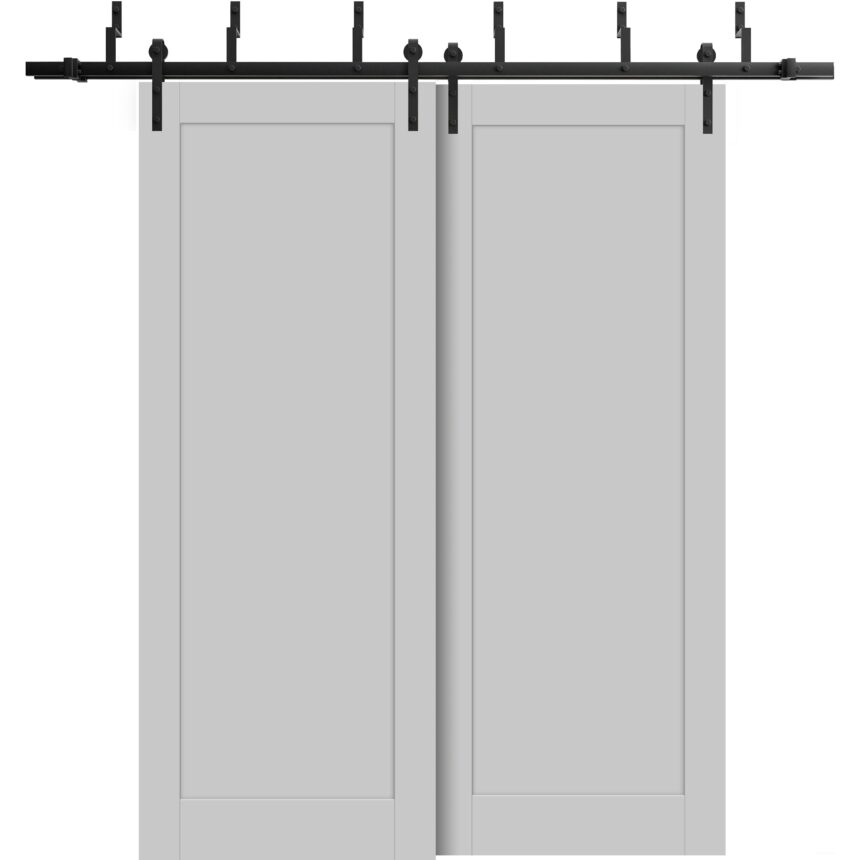 Barn Bypass Doors 6.6ft Hardware | Quadro 4111 Matte Grey | Sturdy ...