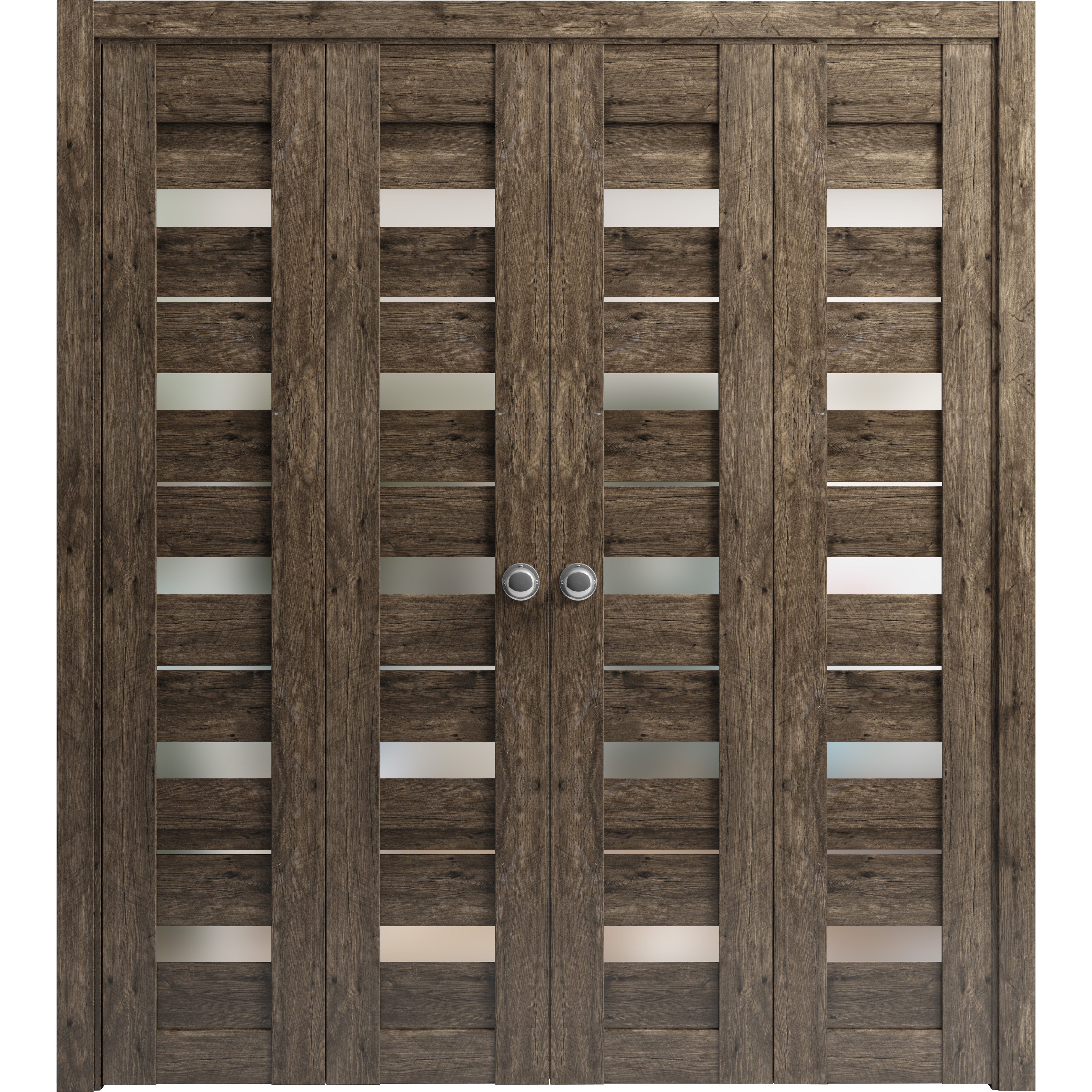 Sliding Closet Double Bi-fold Doors | Quadro 4445 Cognac Oak with ...