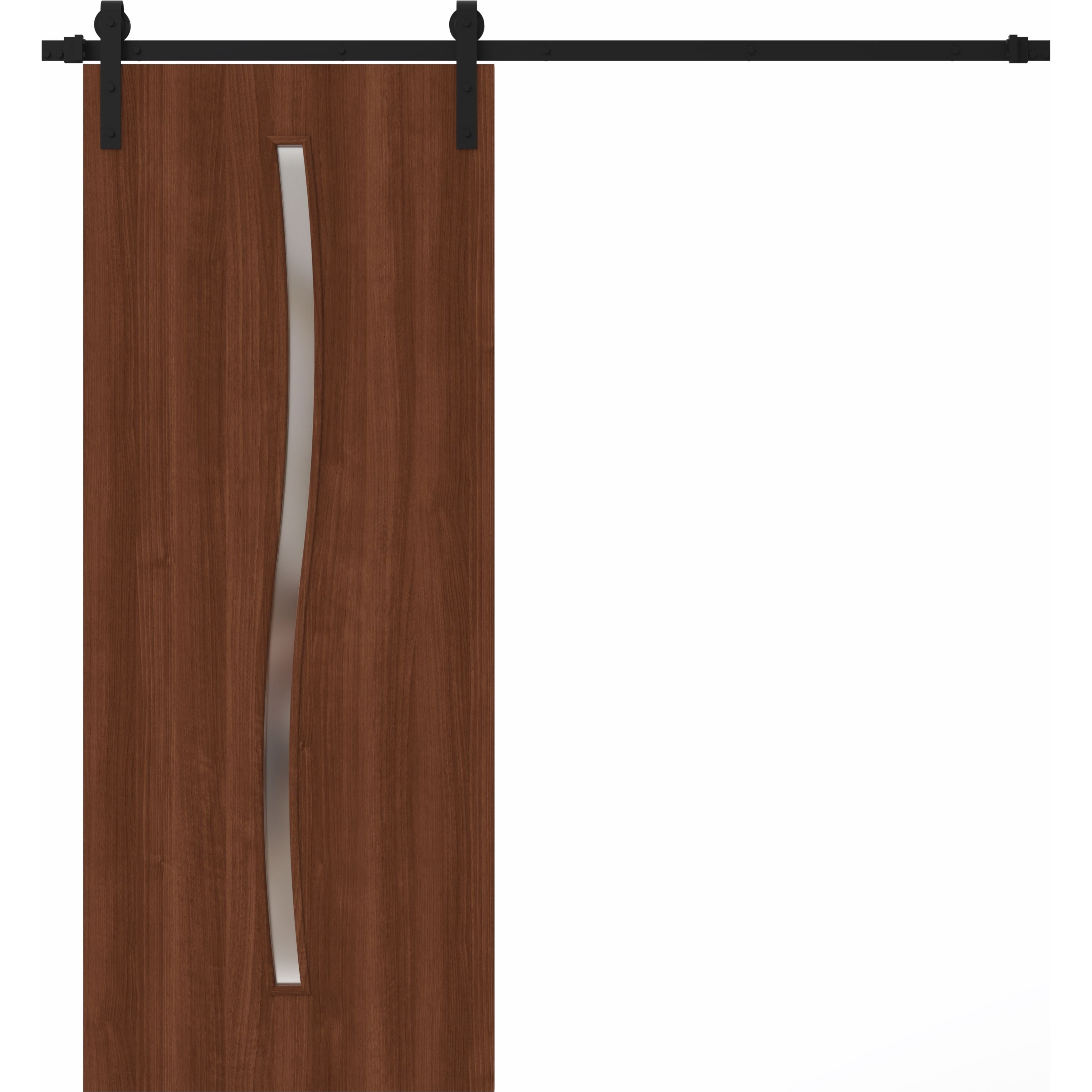 Modern Barn Door | BASIC 3002 Walnut | 6.6FT Rail Track Heavy Hardware ...