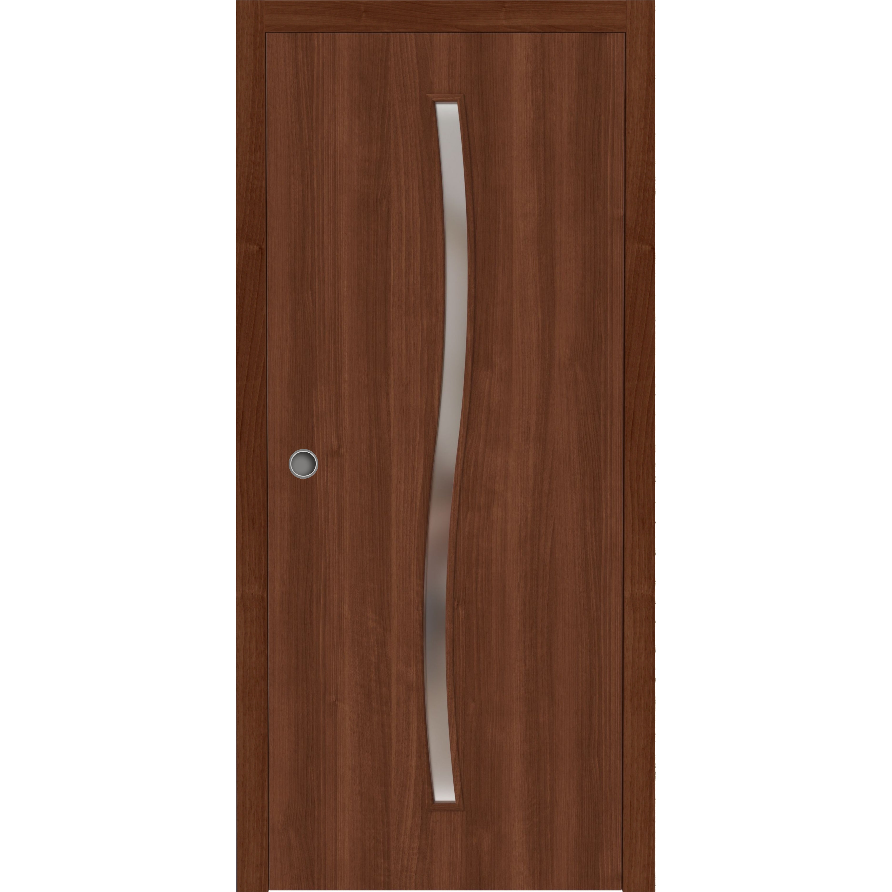 Sliding Pocket Door | BASIC 3002 Walnut | Kit Rail Hardware | Solid ...