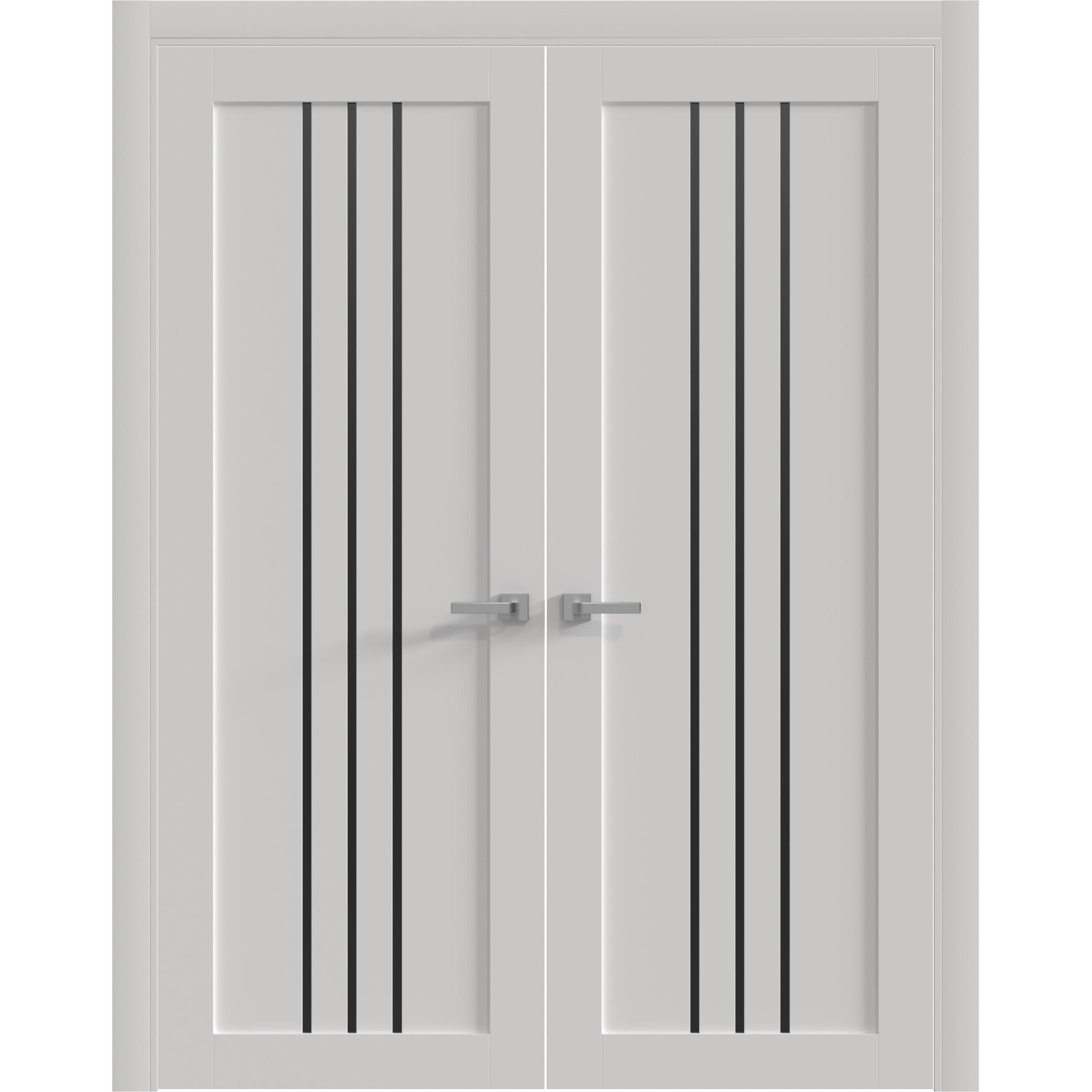 Interior Door | BASIC 4906 White with Black Glass | Single Regular ...
